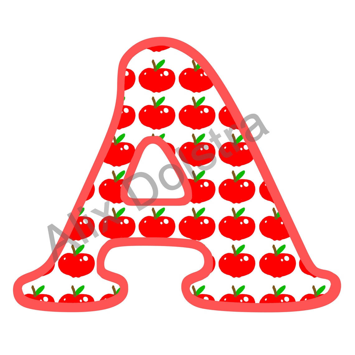 A is for Apple, PNG Clip Art Set, Alphabet Letters, Learning for Kids ...