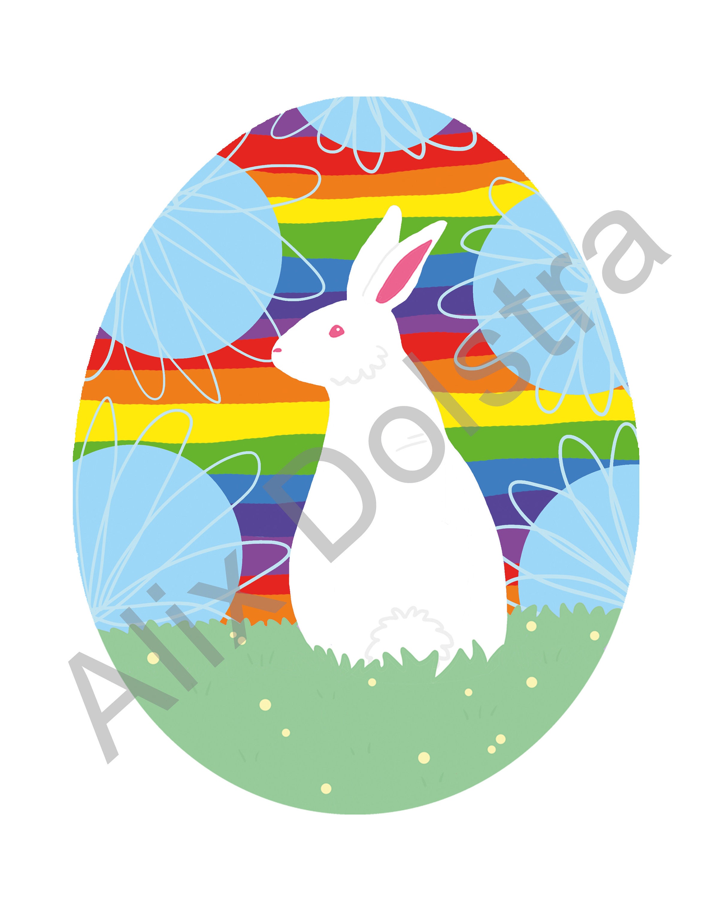 Rainbow Easter Egg Set, PSD, PNG Clip Art Set, Colourful, Printable ...