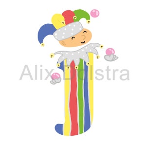 J for Jester, PNG Clip Art Set, Alphabet Letters, Learning for Kids ...