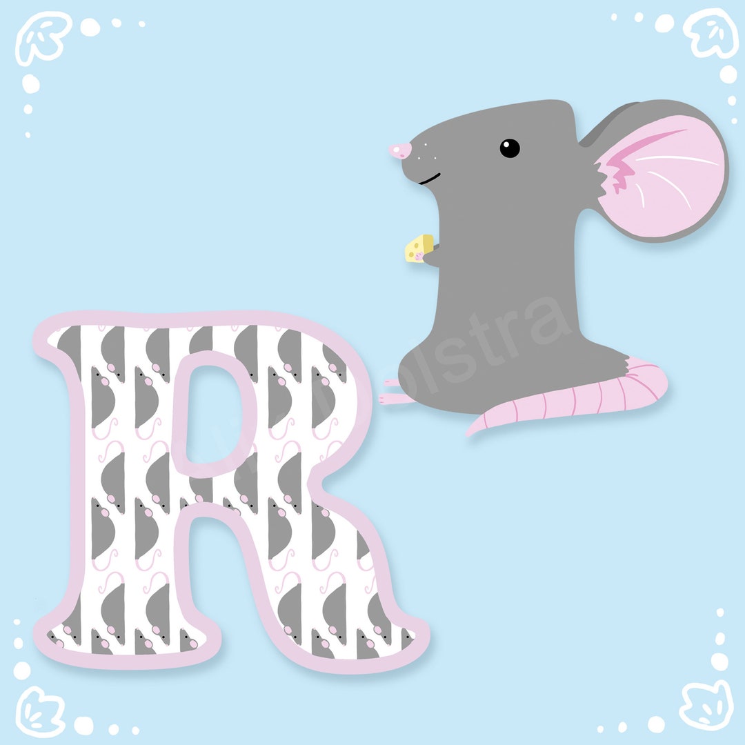 R is for Rat, Alphabet Learning Letter, Educational PNG Clip Art Set - Etsy