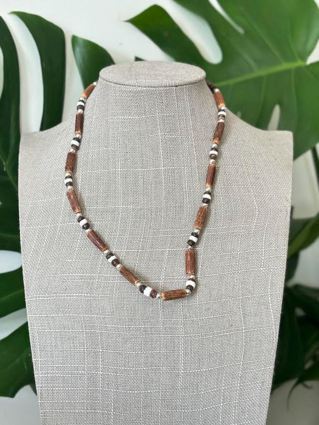 Hawaiian Clam Shell Coconut Beaded Hand Made 18" Necklace - Etsy
