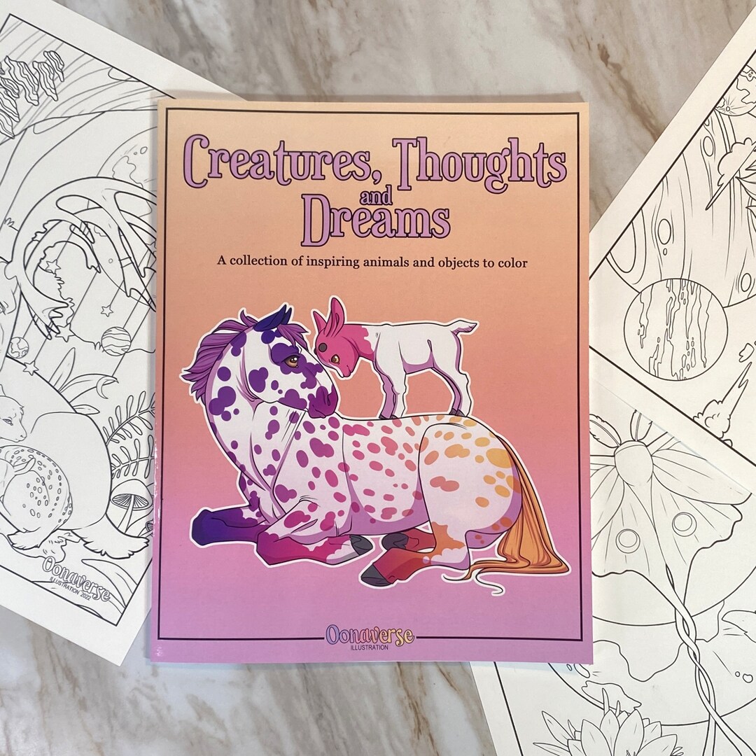 Coloring Book: Creatures, Thoughts and Dreams | All Ages Coloring Book ...
