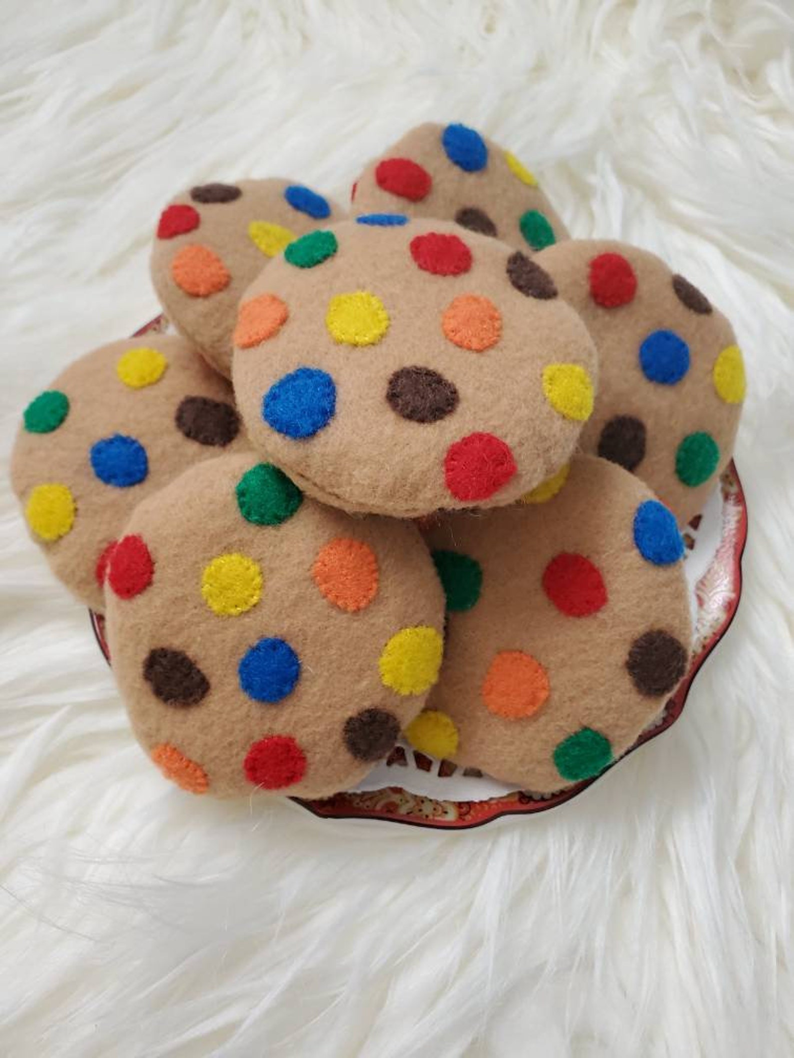 Felt cookiesFelt food m&m felt cookies pretend food cookies | Etsy