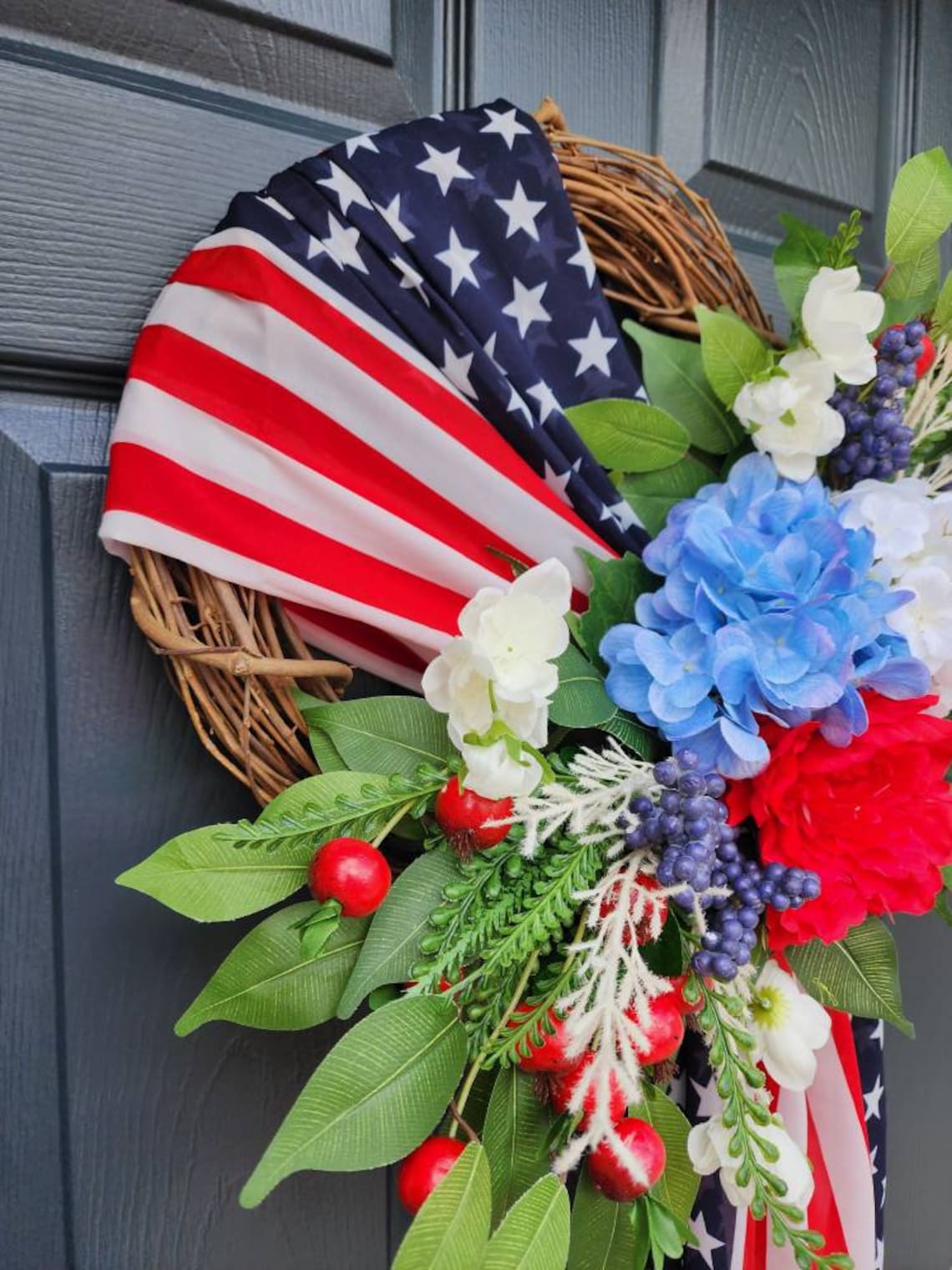 Patriotic Wreath Flag Wreath independence Day Wreath - Etsy