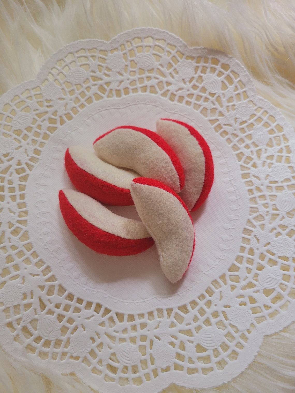 Felt Apple Slices, Felt Food , Felt Fruits , Felt Desert - Etsy
