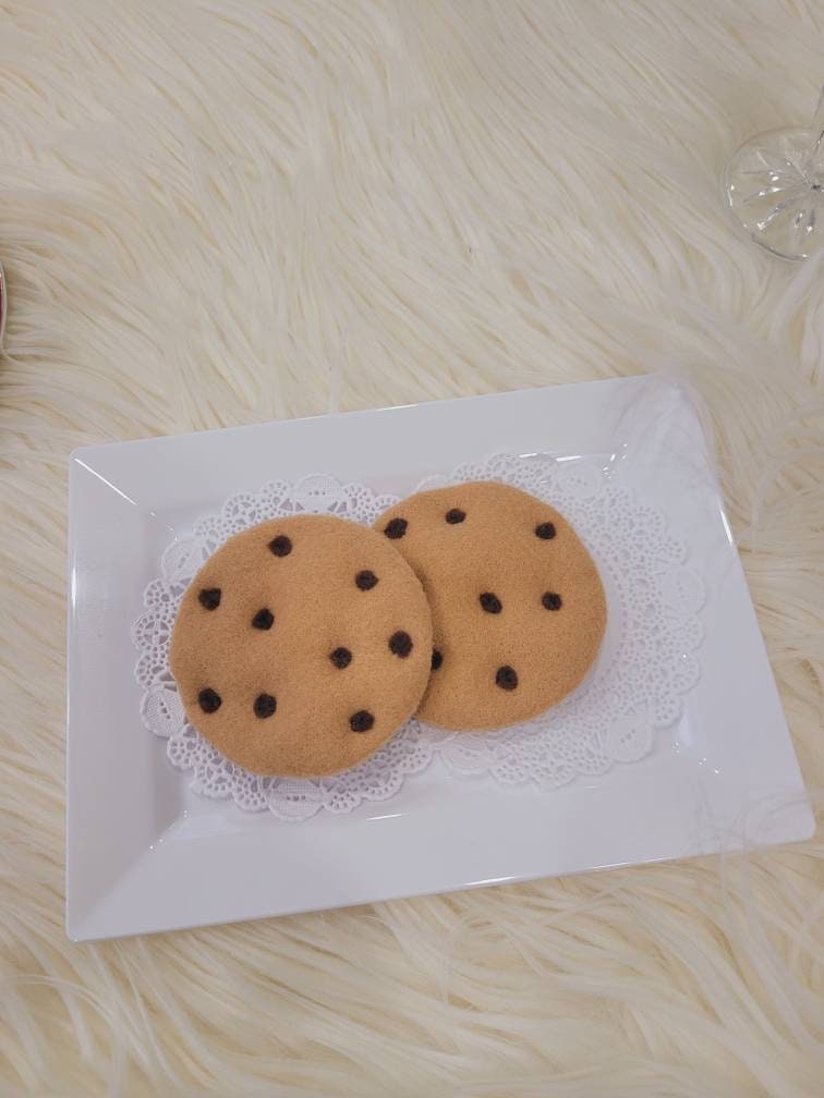 Felt Chocolate Chip Cookies Set of 2 Felt Food Felt - Etsy