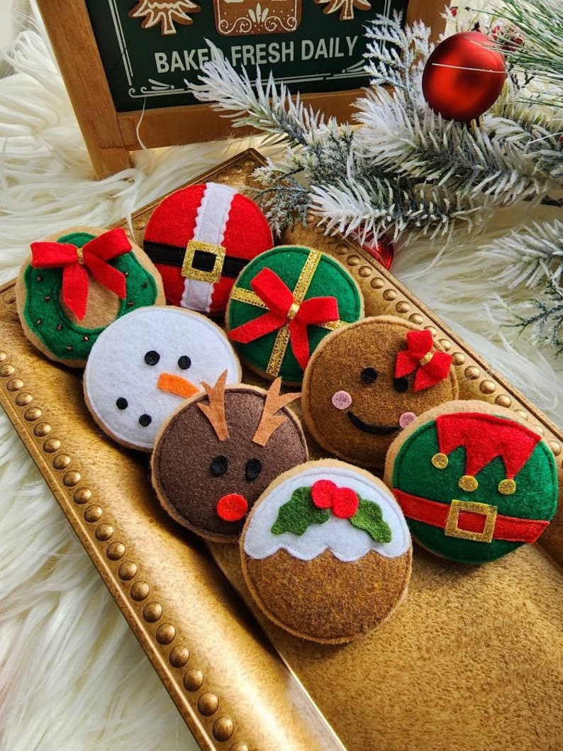 Christmas Felt Cookies Felt Cookies Christmas Decor santa - Etsy