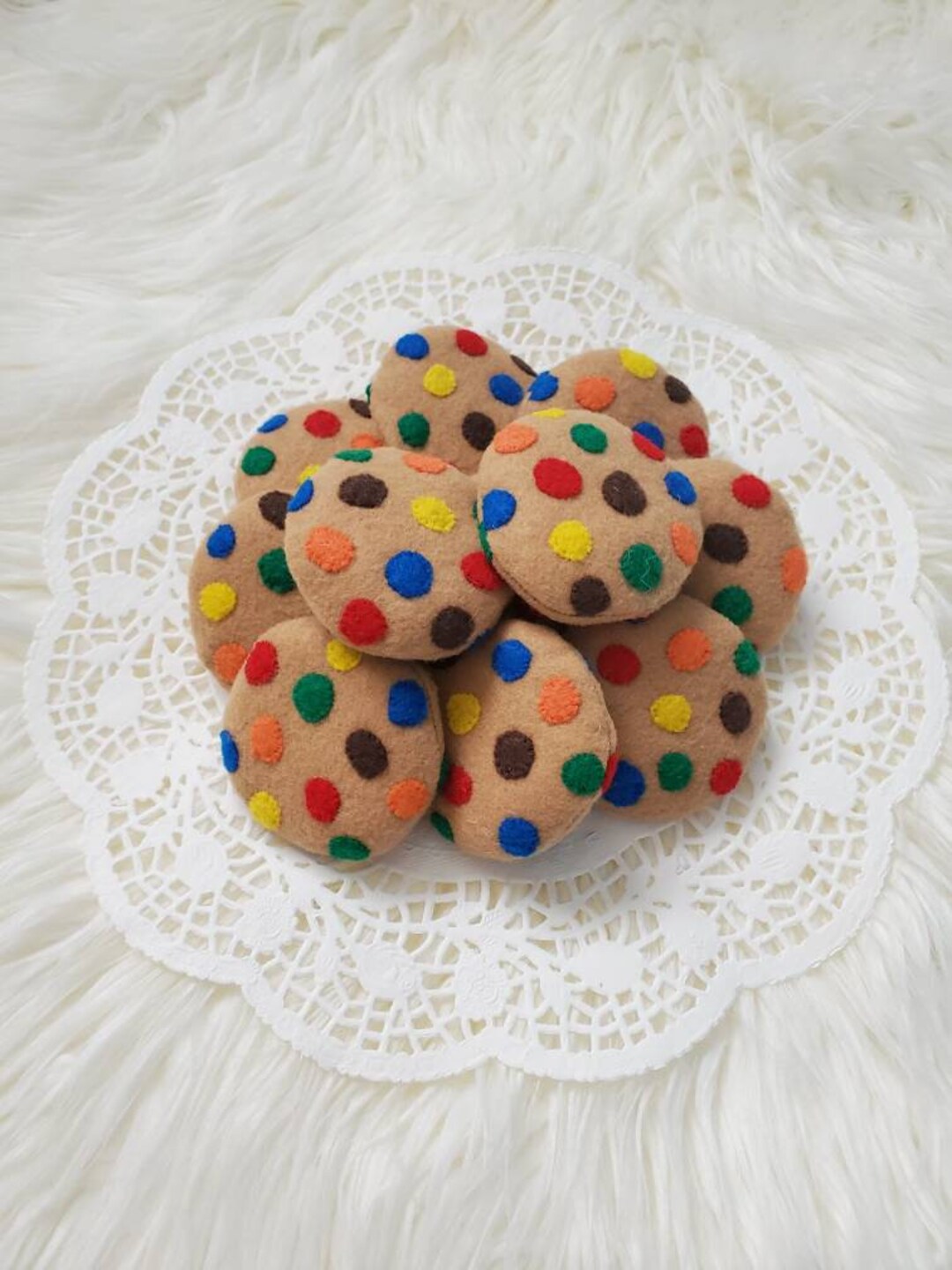 Felt Cookies,felt Food, M&m Felt Cookies, Pretend Food Cookies , Toy ...