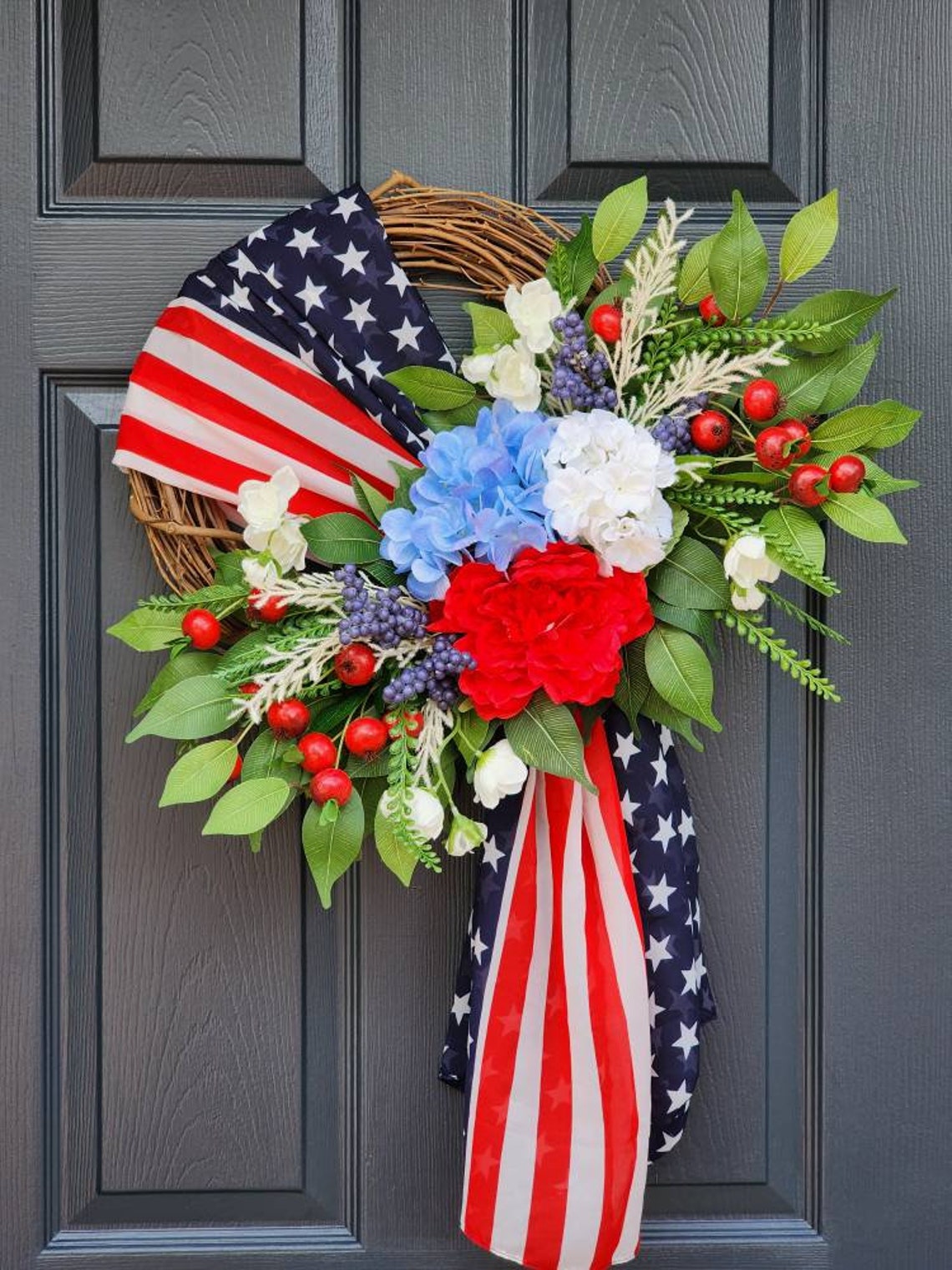 Patriotic Wreath Flag Wreath independence Day Wreath - Etsy