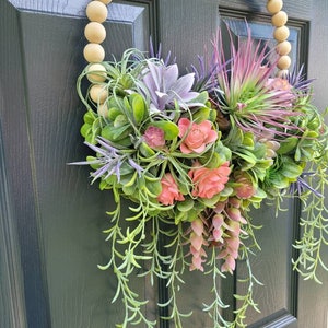 Artificial Succulent Wreath for Front Door Faux Succulent - Etsy