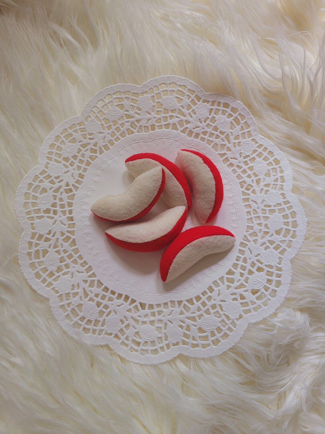 Felt Apple Slices, Felt Food , Felt Fruits , Felt Desert - Etsy