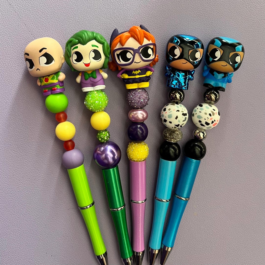 Custom Beaded Pens: Silicone Cartoon, Superhero & Villain Pens - Etsy