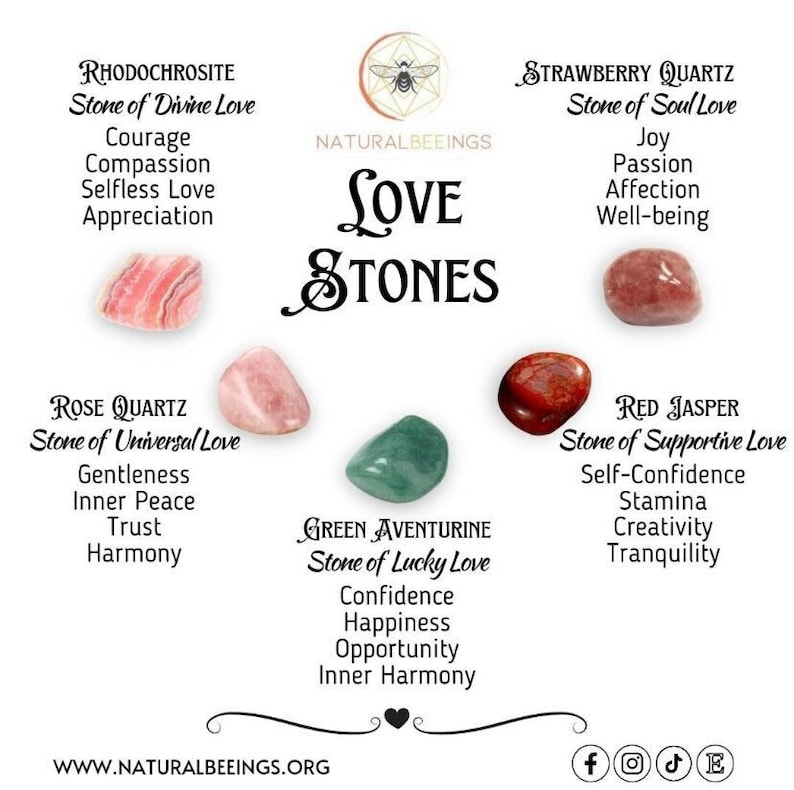 Love Stones Crystal Healing Set With Crystal Information Cards ...