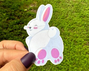 Blue-eyed White Rabbit Sticker Chibi Printed Vinyl BEW Bunny Sticker ...