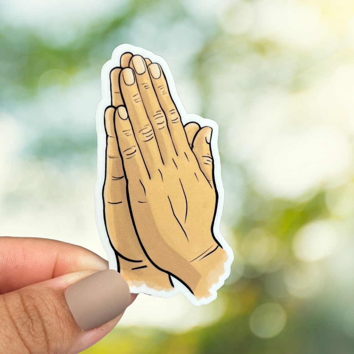 Hands at Prayer Sticker Waterproof Sticker Religious - Etsy