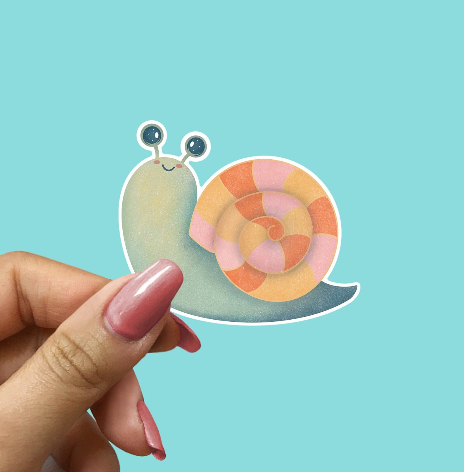 Cute Snail Vinyl Waterproof Sticker, Cute Animal Sticker, Funny Snail ...