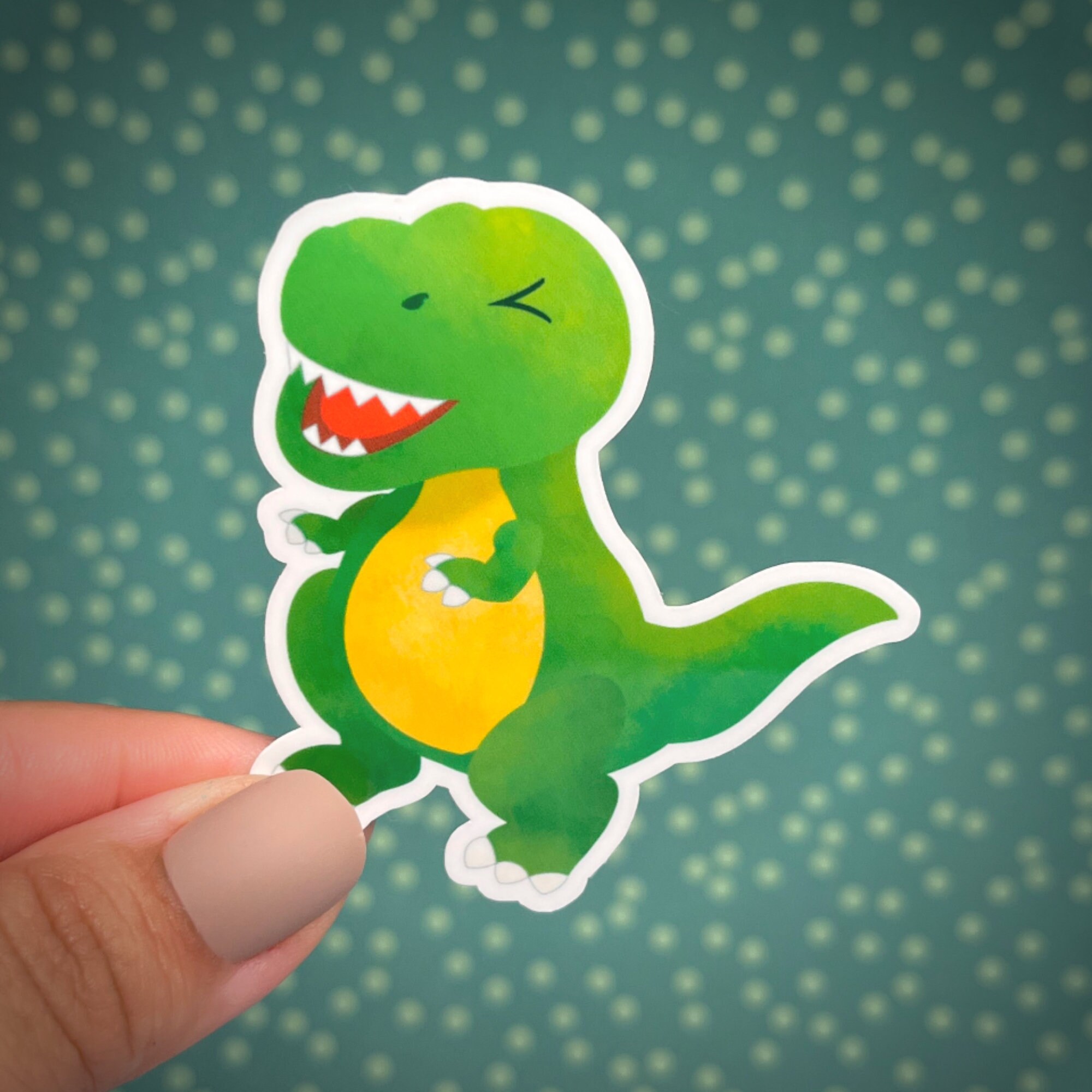 Dinosaur Sticker, Waterproof Vinyl Sticker, Cute Dino Sticker, Kids ...