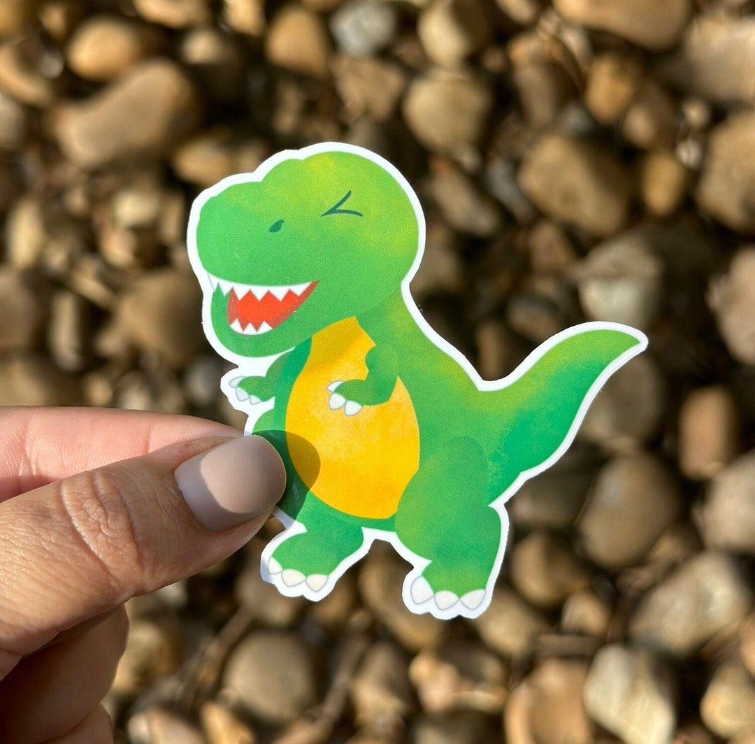 Dinosaur Sticker, Waterproof Vinyl Sticker, Cute Dino Sticker, Kids ...