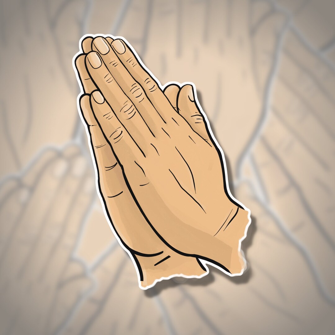 Hands at Prayer Sticker, Waterproof Sticker, Religious Sticker, Church ...