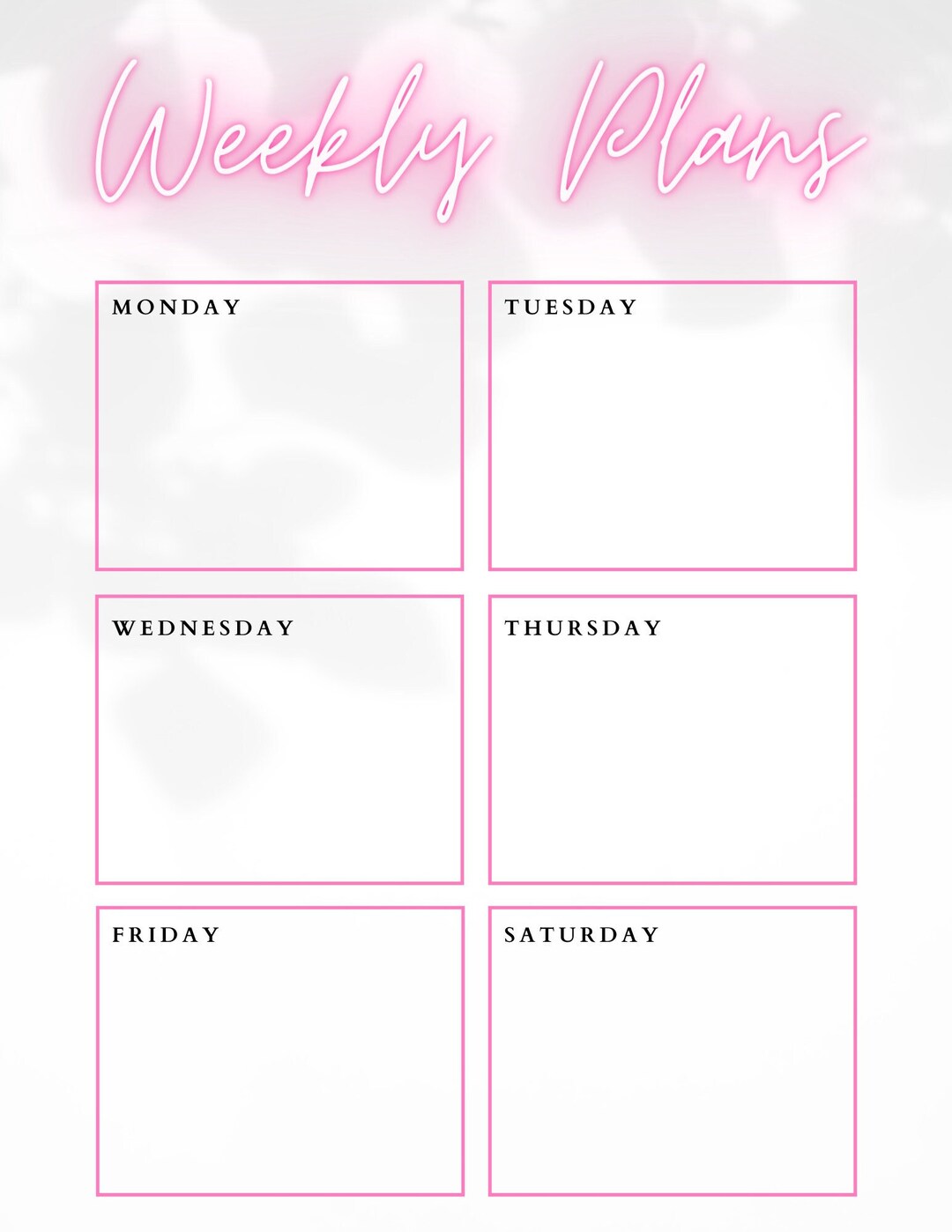 Weekly Planner Printable -- Simple & Cute -- Instant Download Upon ...