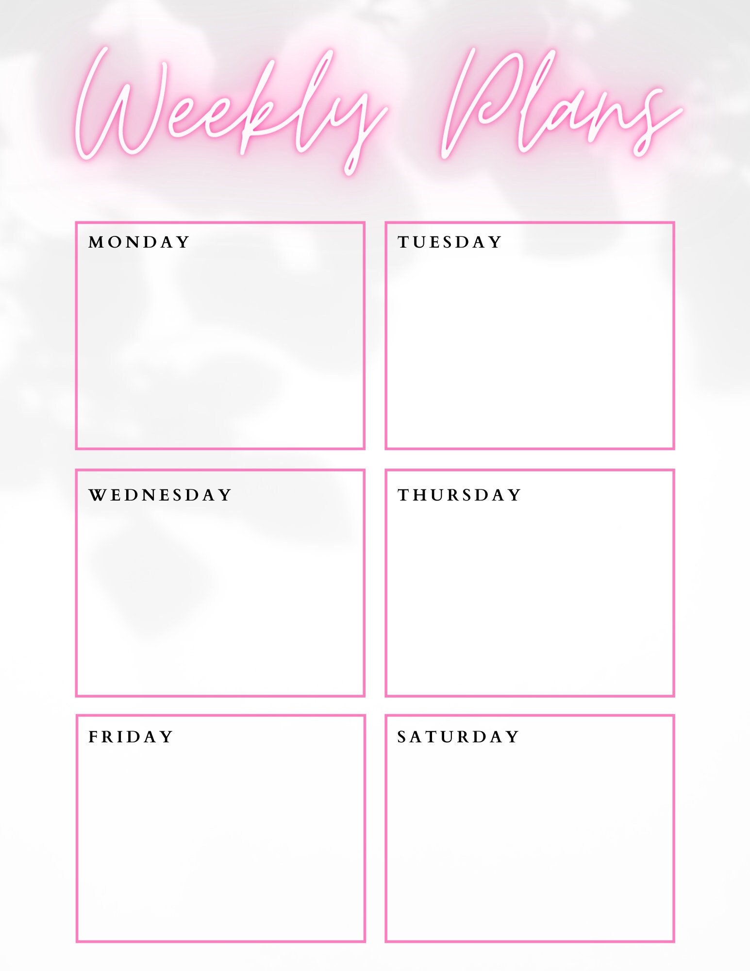Weekly Planner Printable Simple & Cute Instant Download Upon Purchase ...