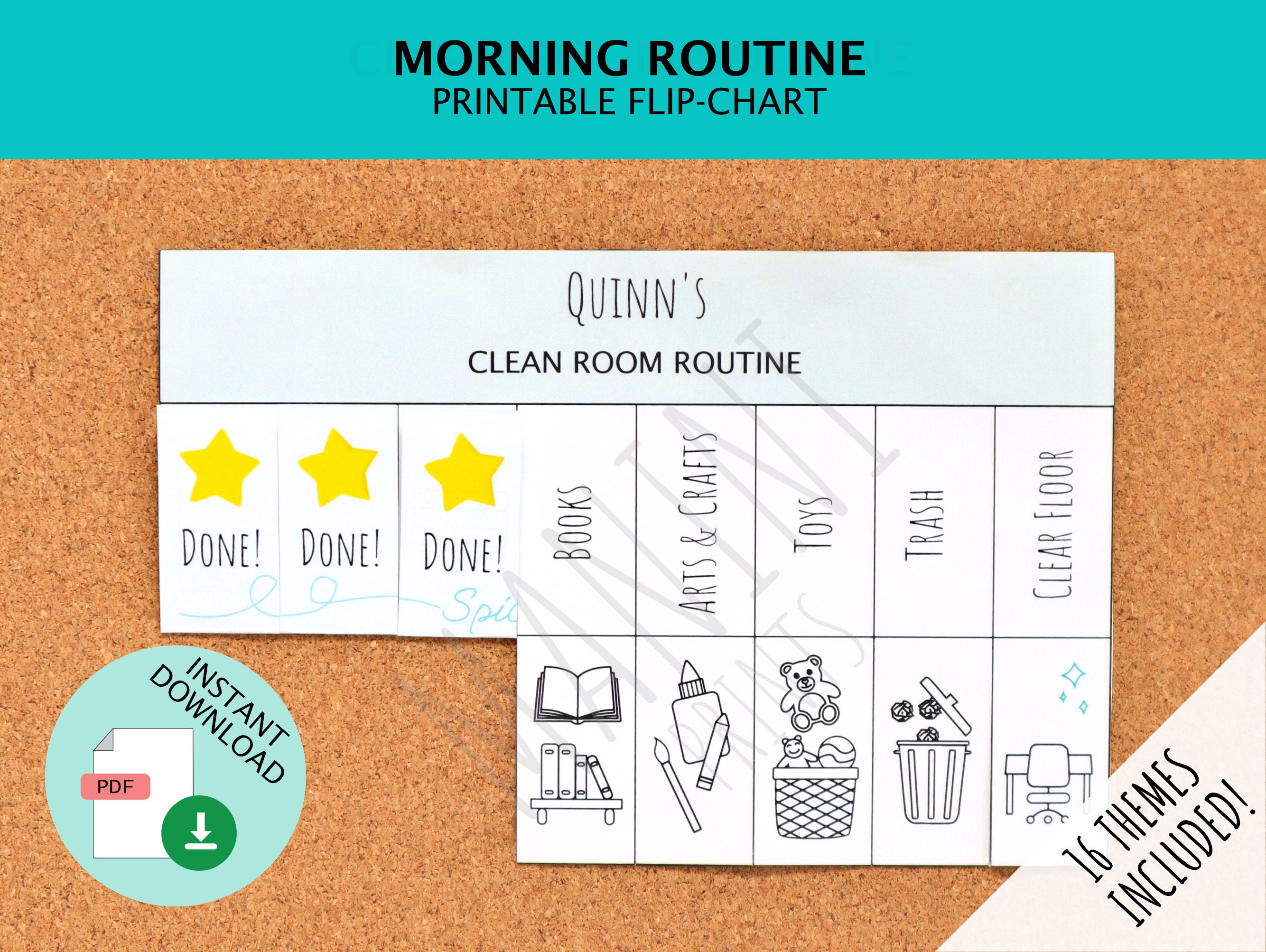 Clean Room Routine Printable Chart for Boys and Girls With - Etsy