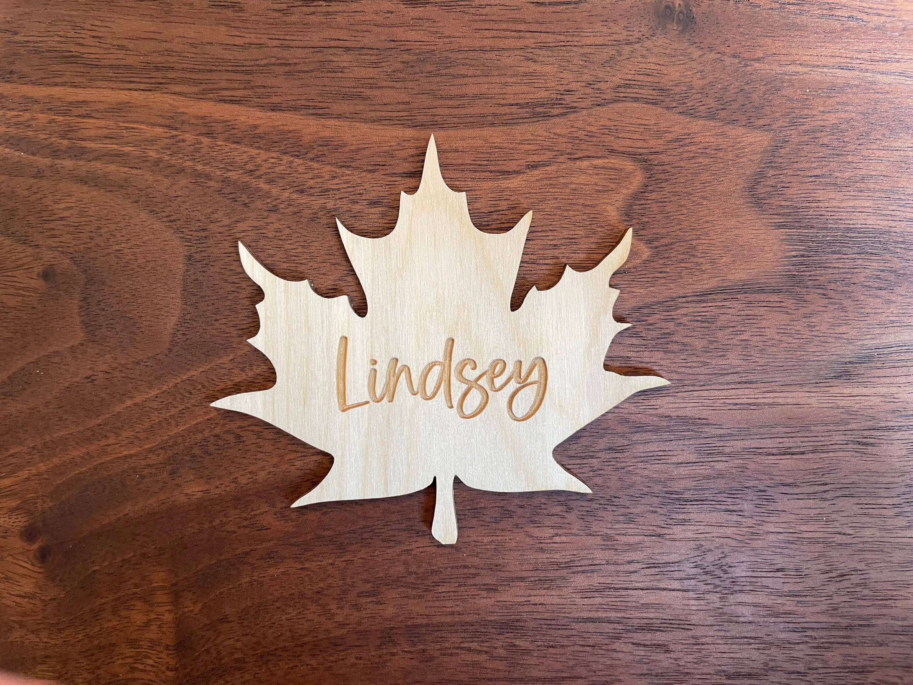 Personalized Leaf Name Card or Tag for Thanksgiving, Friendsgiving ...