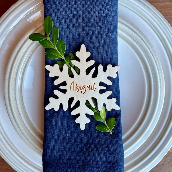 Snowflake Place Card - Etsy