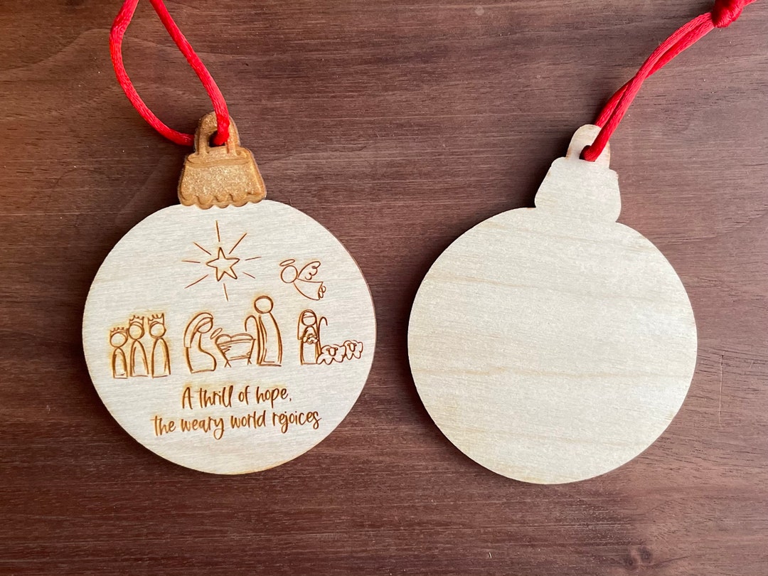 Engraved Christmas Full Nativity Scene Bulb Ornament Gift Bundle or in ...