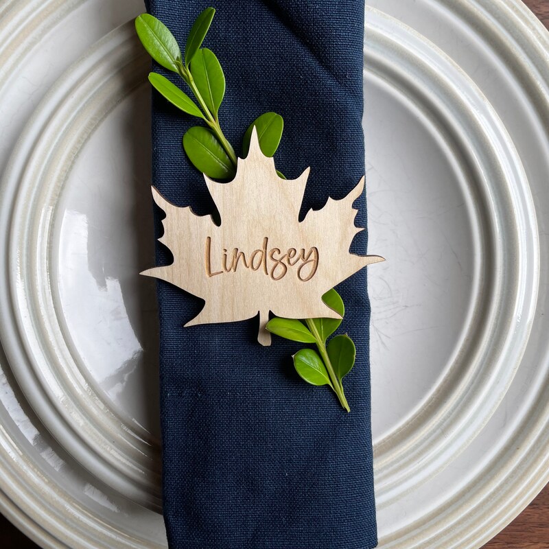 Leaf Name Card - Etsy