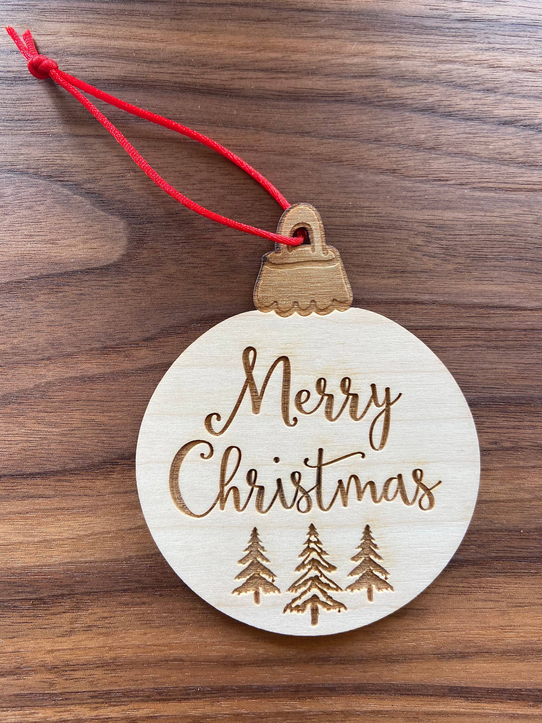 Engraved Merry Christmas Bulb or Joy to the World Ornament Gift Bundle ...