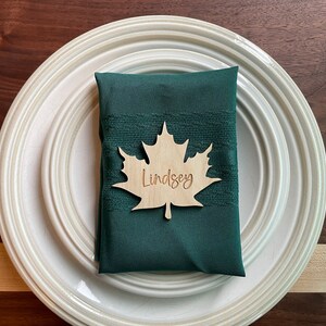 Personalized Leaf Name Card or Tag for Thanksgiving, Friendsgiving ...