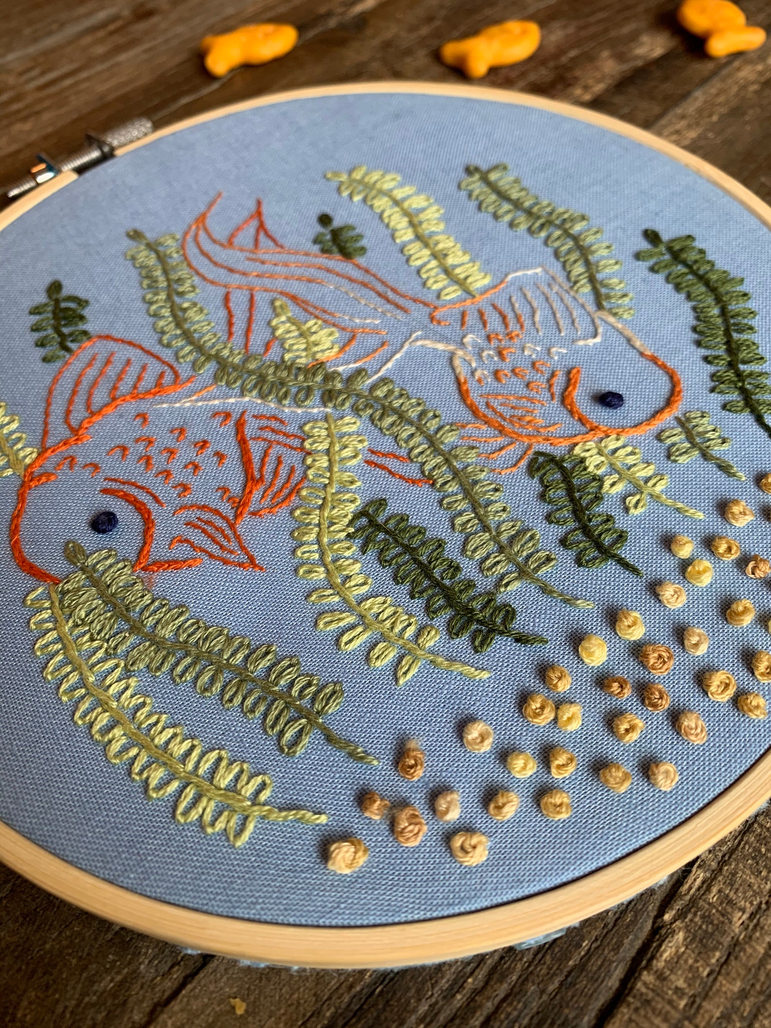 Fancy Goldfish PDF Embroidery Pattern Handmade Embroidery Art DIY Fiber ...