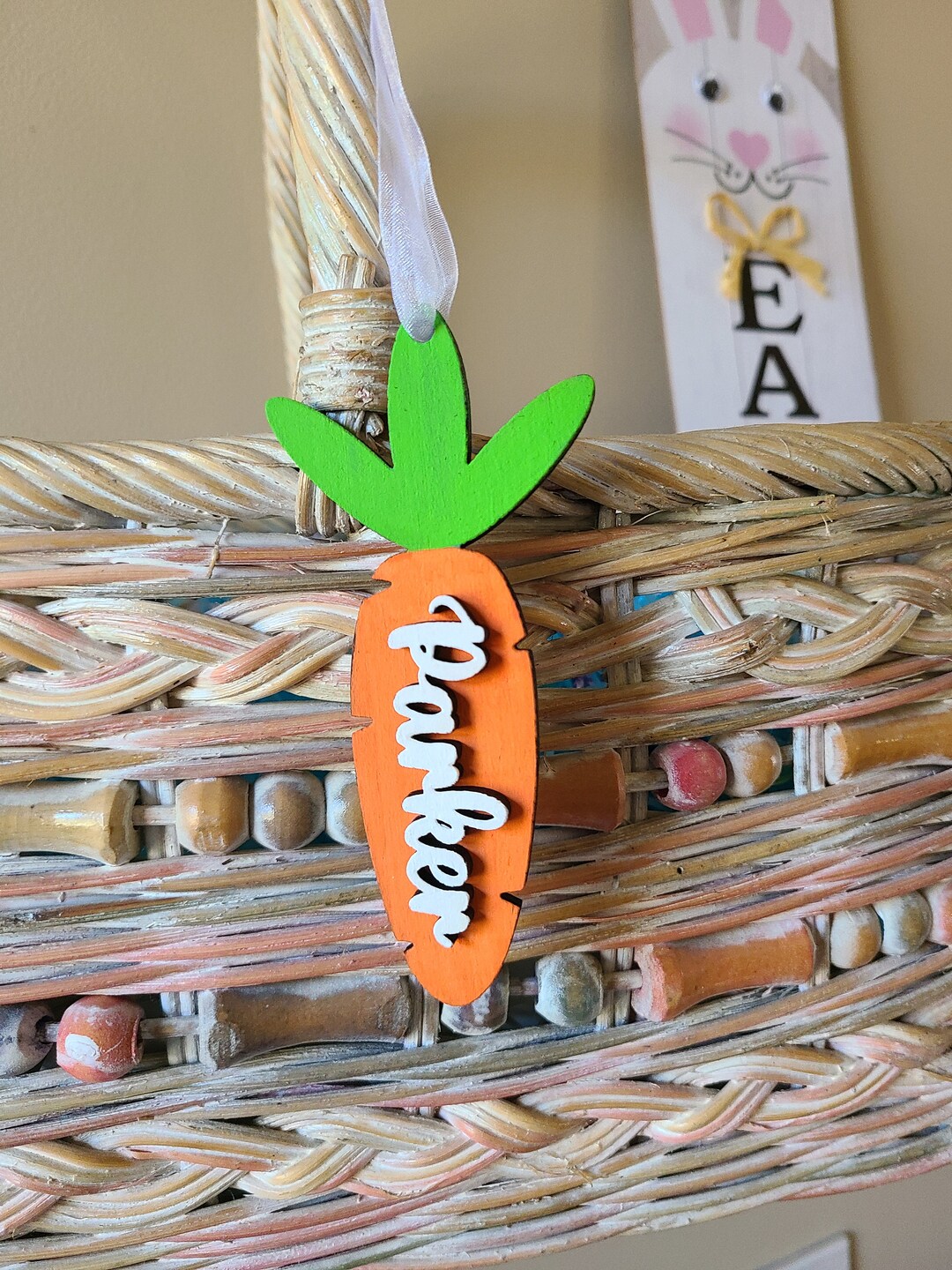 Easter Basket Name Tags | Wooden Name Tags | Carrot Name Tag ...