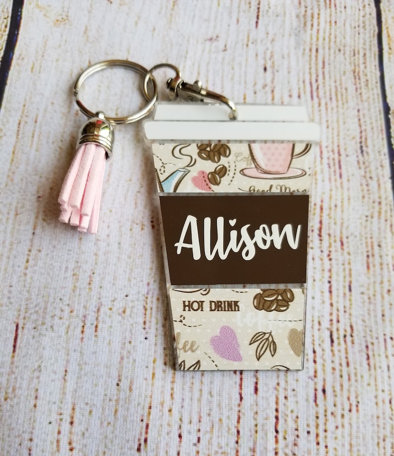 COFFEE KEYCHAIN Coffee Lovers Personalized Keychain Gift - Etsy
