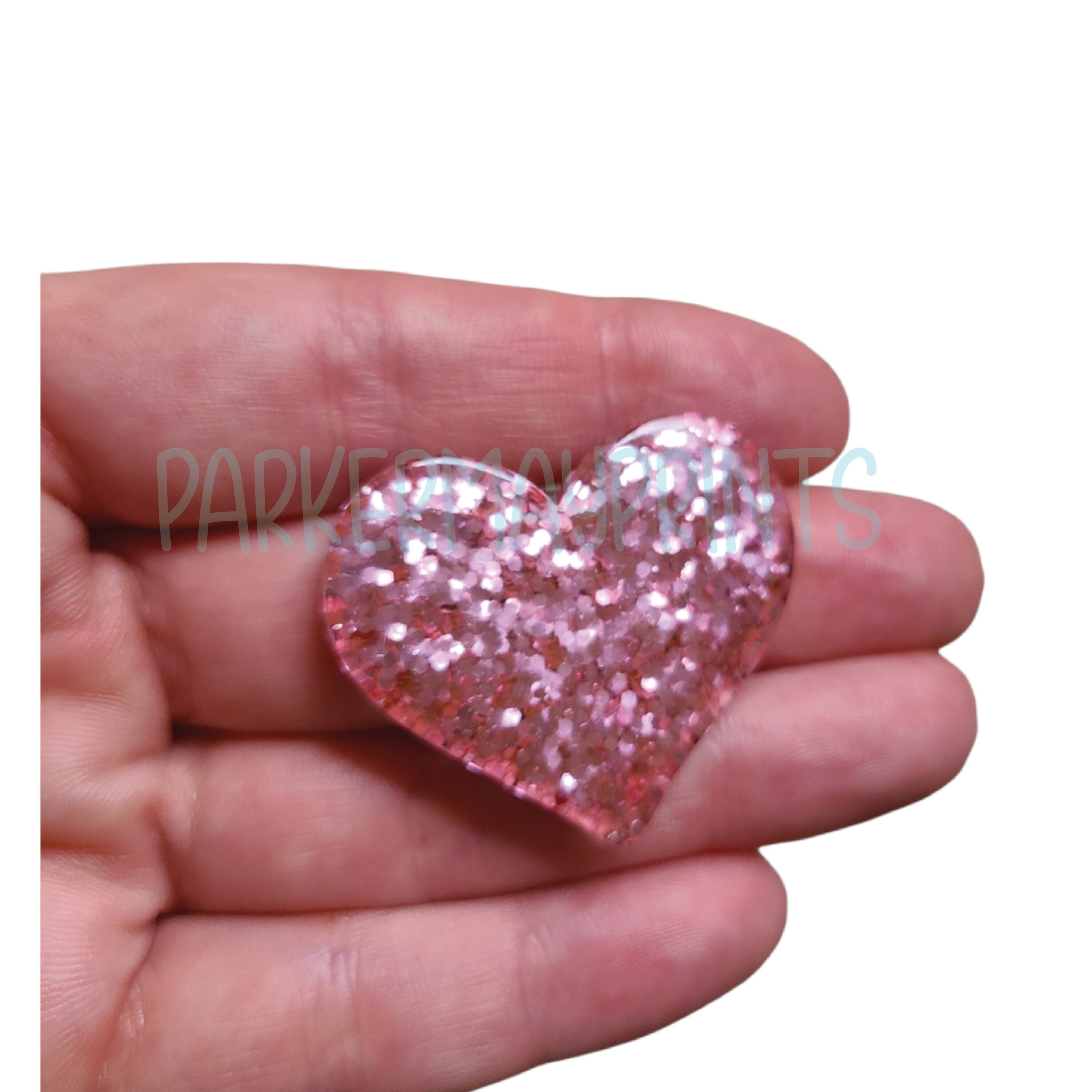 Valentine's Day Heart Cabochon Glitter Love Heart Resin - Etsy