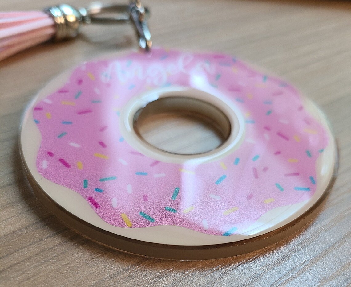 PERSONALIZED DONUT KEYCHAIN Donut Keychain Gift For Her | Etsy