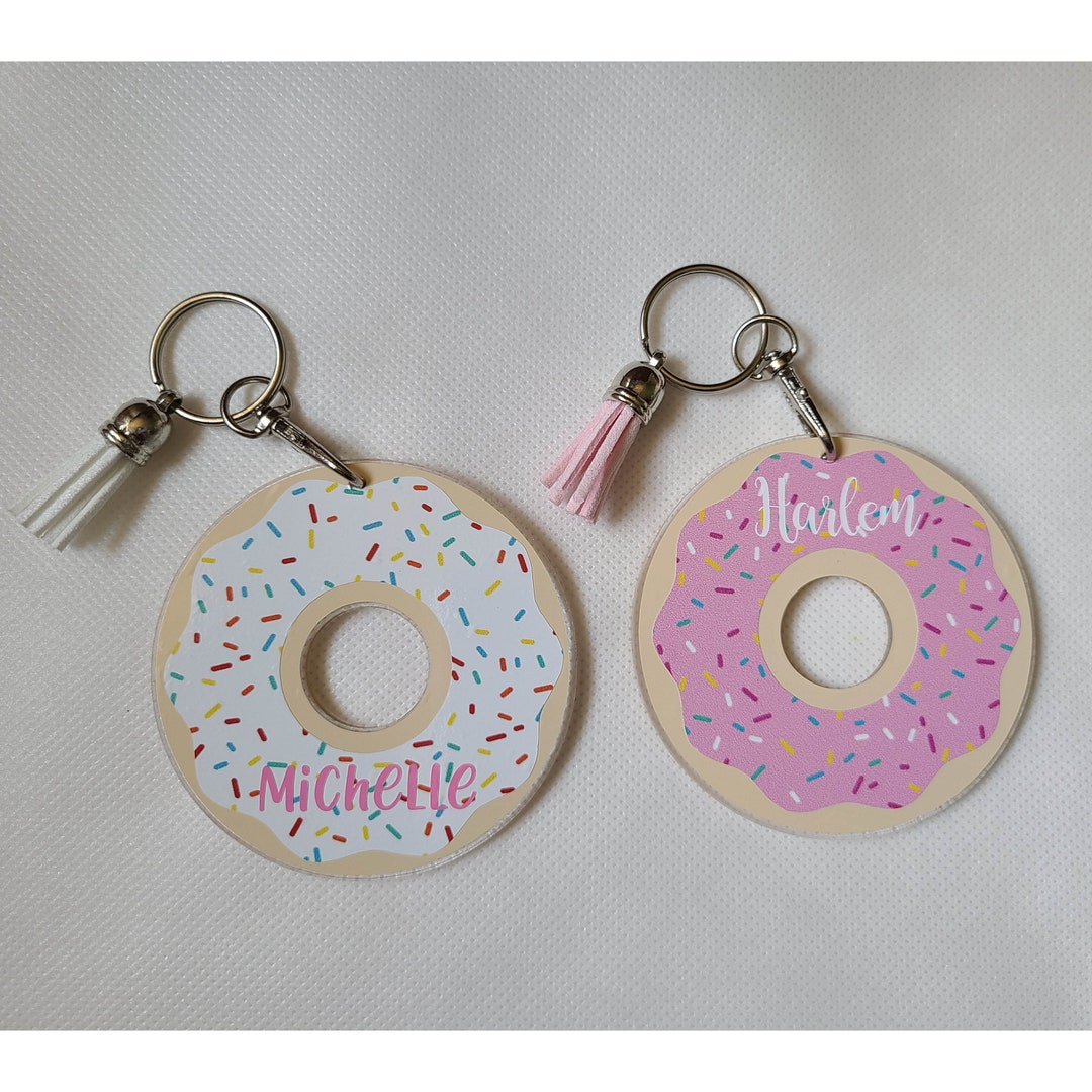 PERSONALIZED DONUT KEYCHAIN | Donut | Keychain | Gift for Her | Donut ...