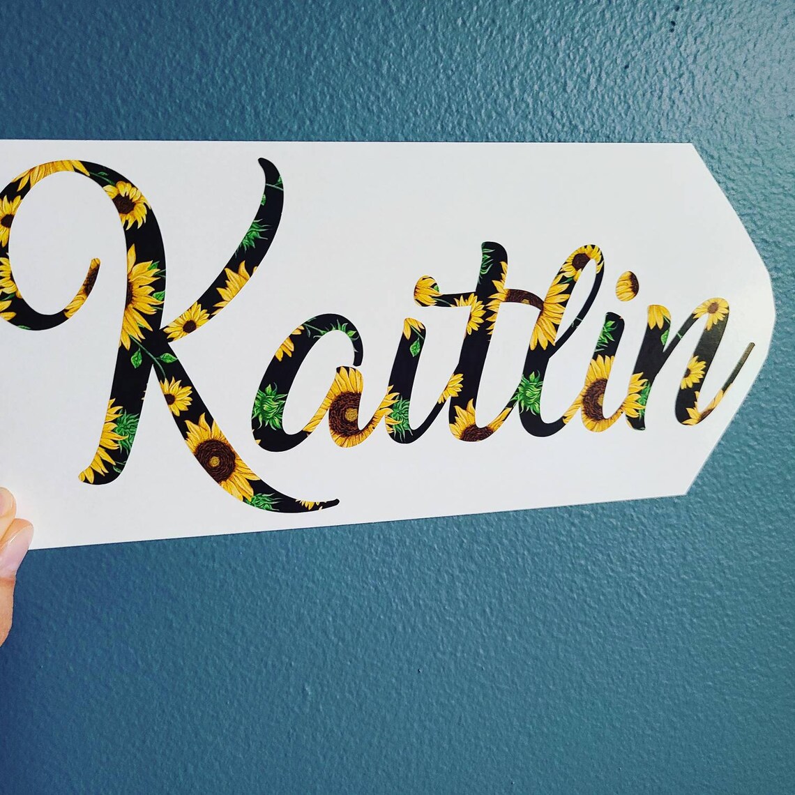 SUNFLOWER NAME DECAL Sunflower Sticker Sunflower Decal - Etsy