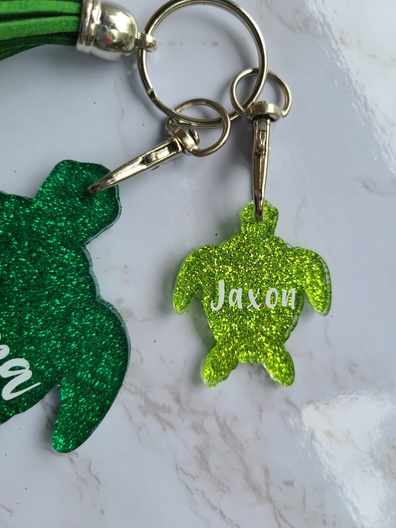 Mama Turtle Personalized Keychain With Baby Turtles Mama - Etsy