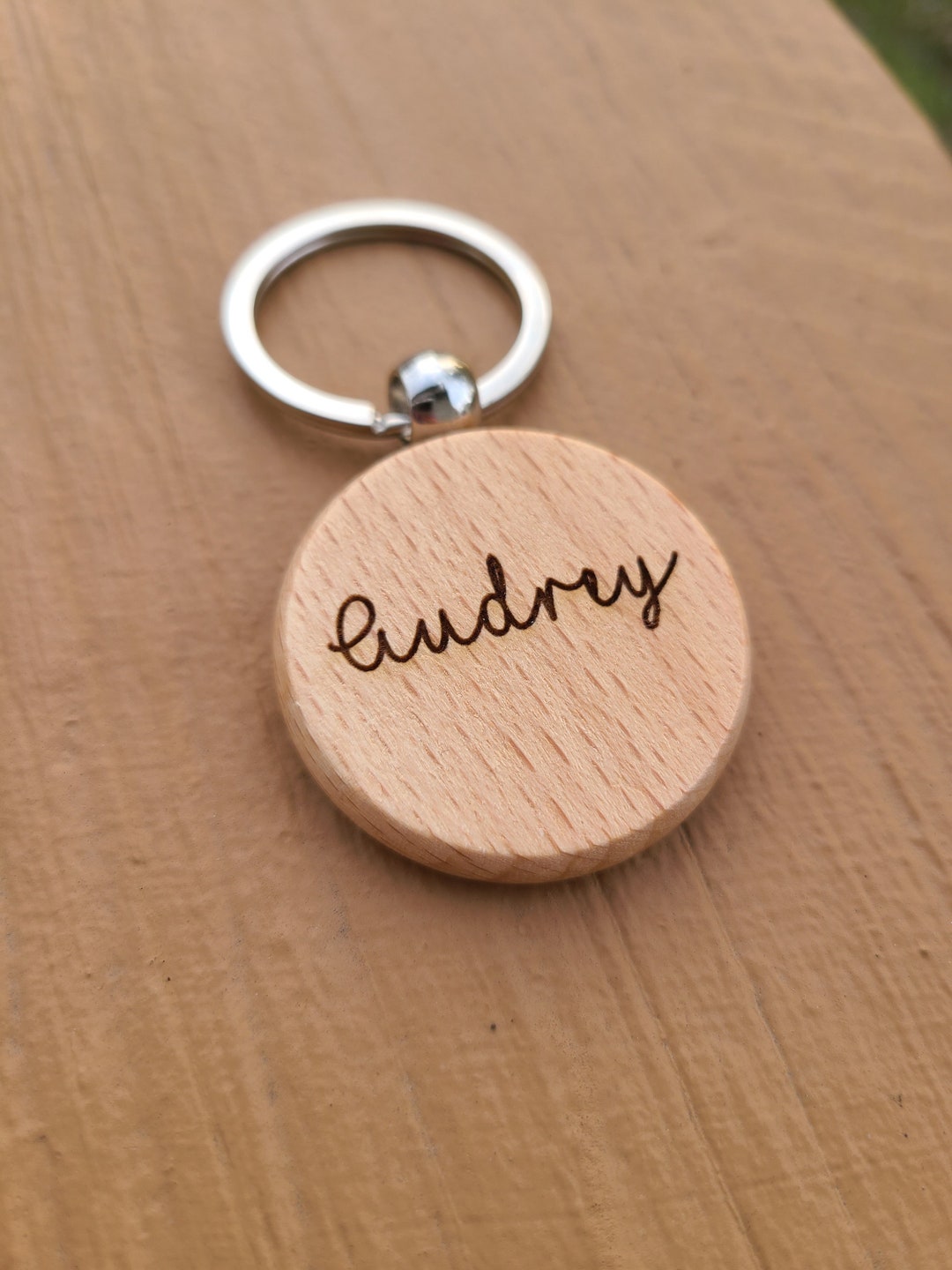 Custom Engraved Round Wood Keychain Engraved Gifts Personalized ...