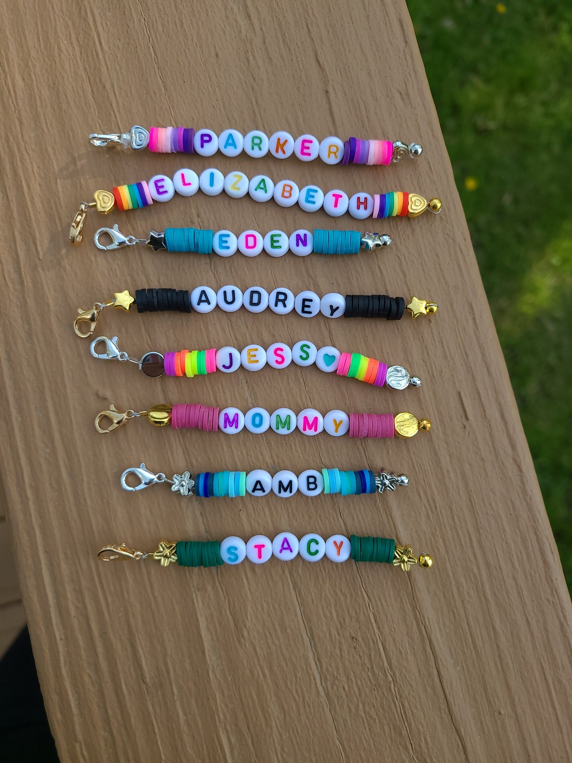 Custom Beaded Name Keychain Custom Keychain Beaded - Etsy