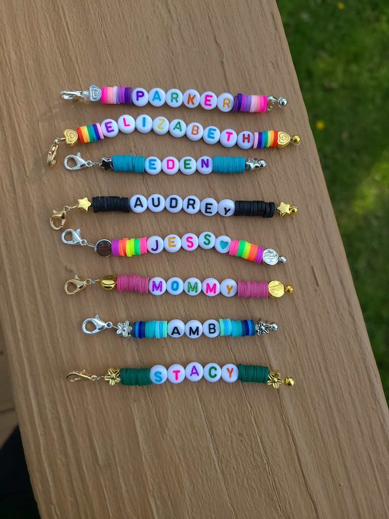 Custom Beaded Name Keychain | Custom Keychain | Beaded Keychain ...