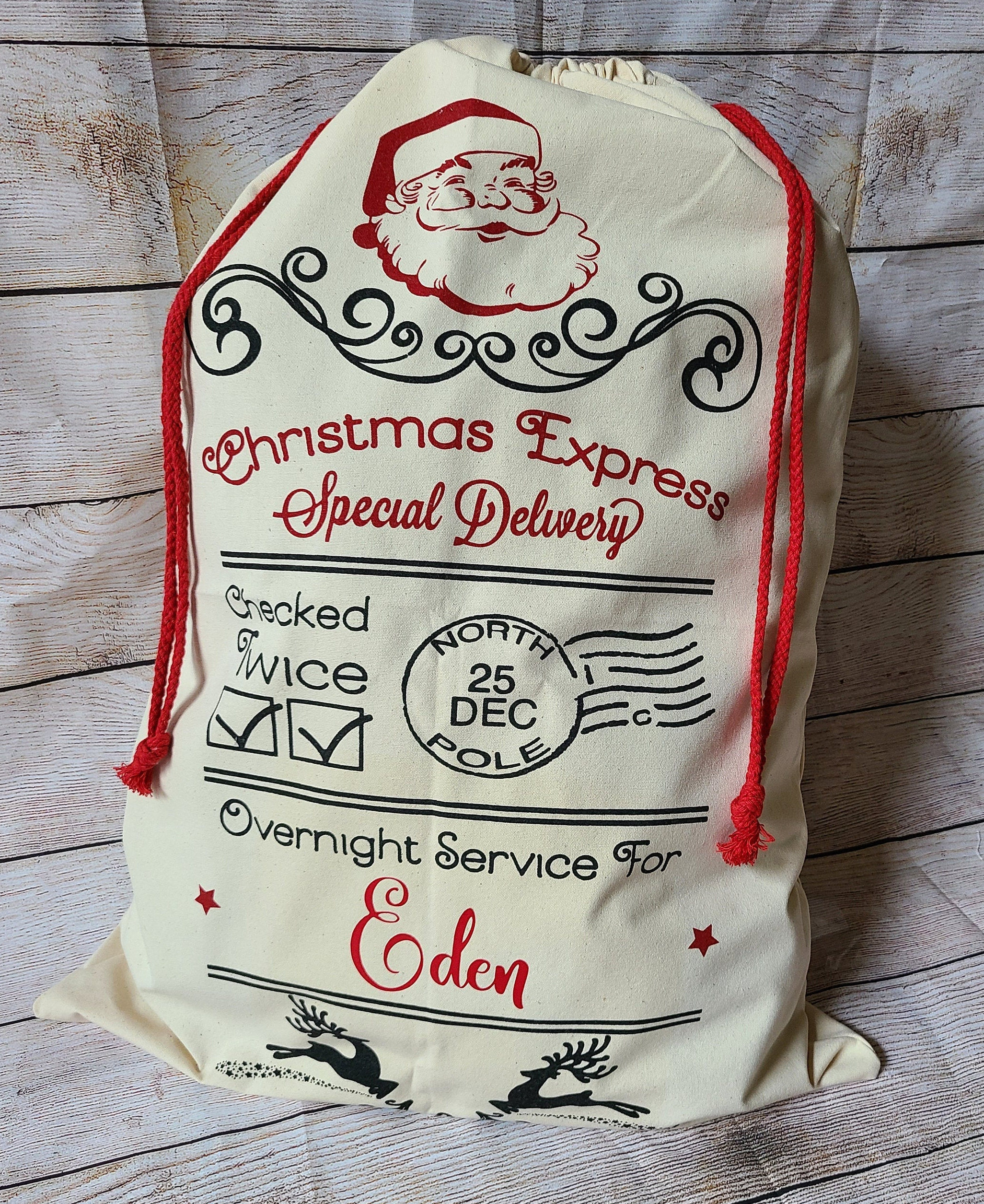 PERSONALIZED CHRISTMAS BAG | Christmas Gift | Santa Bag | Large Santa ...