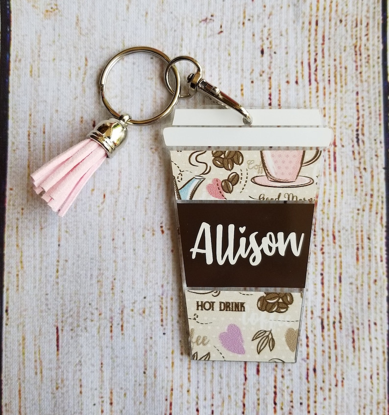 COFFEE KEYCHAIN Coffee Lovers Personalized Keychain Gift - Etsy