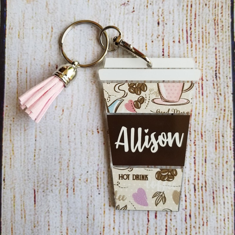 Coffee Cup Keychain - Etsy