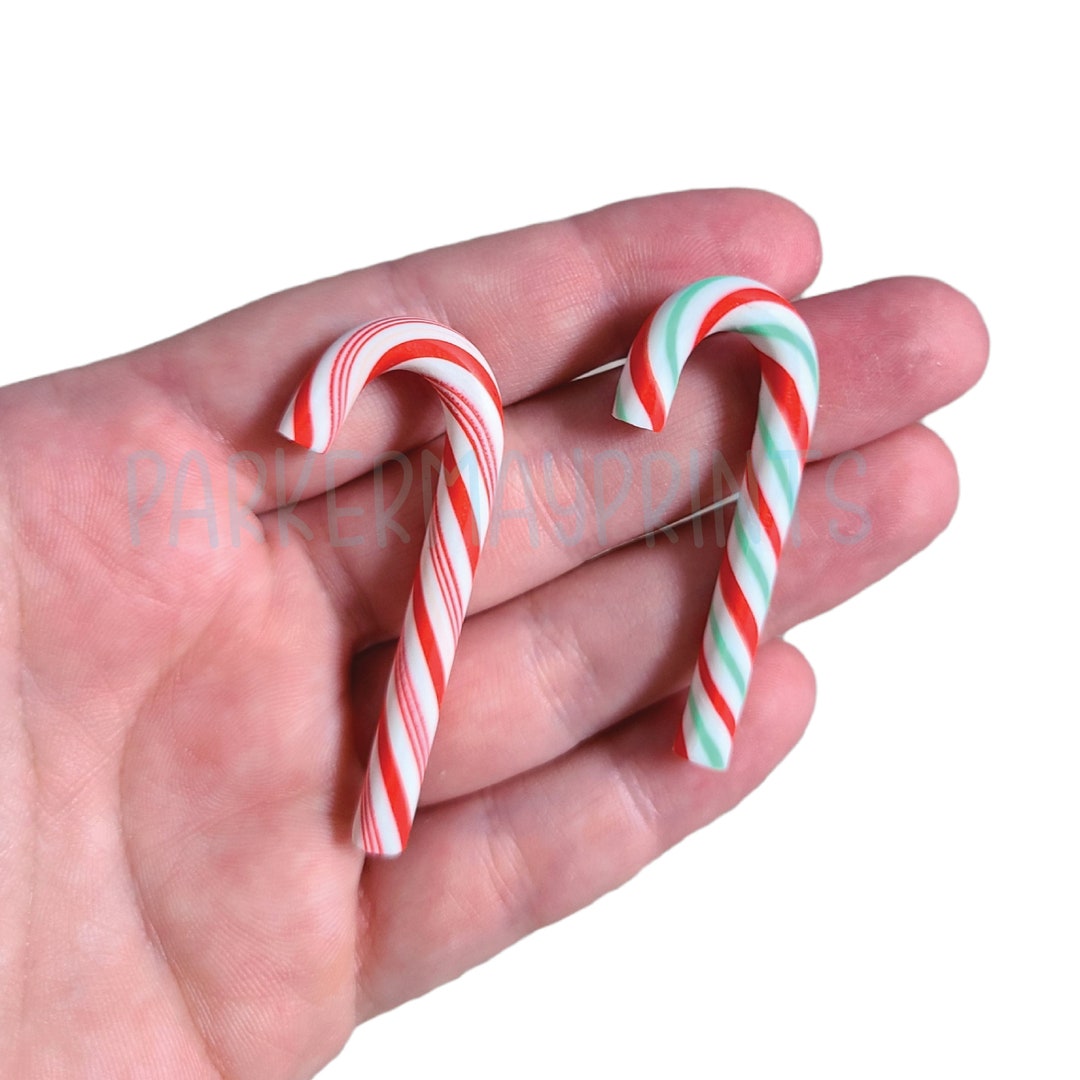 Polymer Clay Candy Canes | Cute Swirl Fake Peppermint Charms | Candy ...