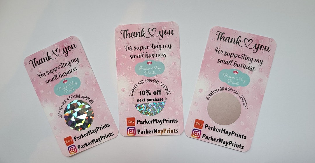 Pink Scratch off Cards | Business Scratch Offs | Thank You | Customer ...