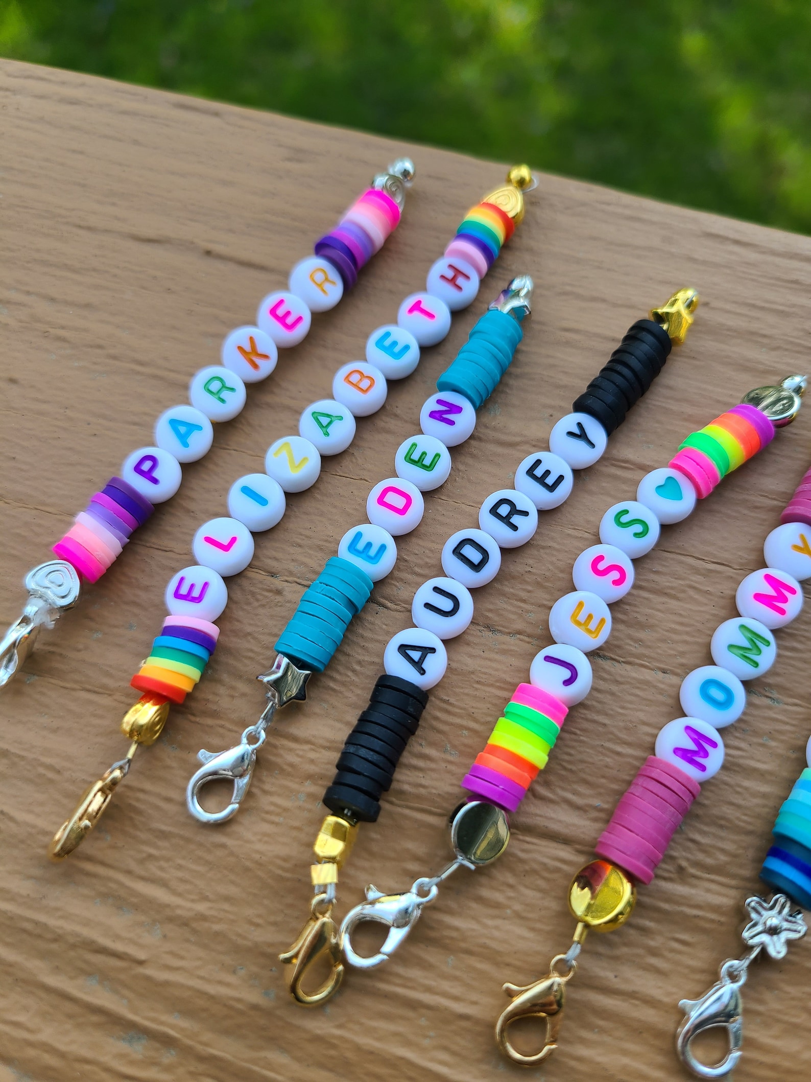Custom Beaded Name Keychain | Custom Keychain | Beaded Keychain ...