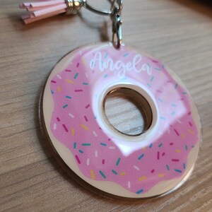 PERSONALIZED DONUT KEYCHAIN | Donut | Keychain | Gift for Her | Donut ...